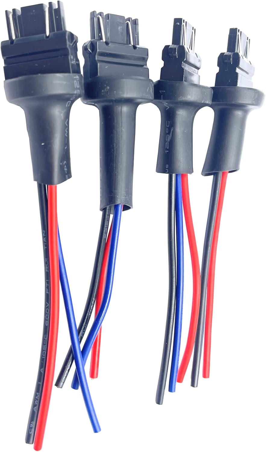 Buy 4 Pack 3157 LED Bulb Male Socket Pre-Wired Connector Extension ...