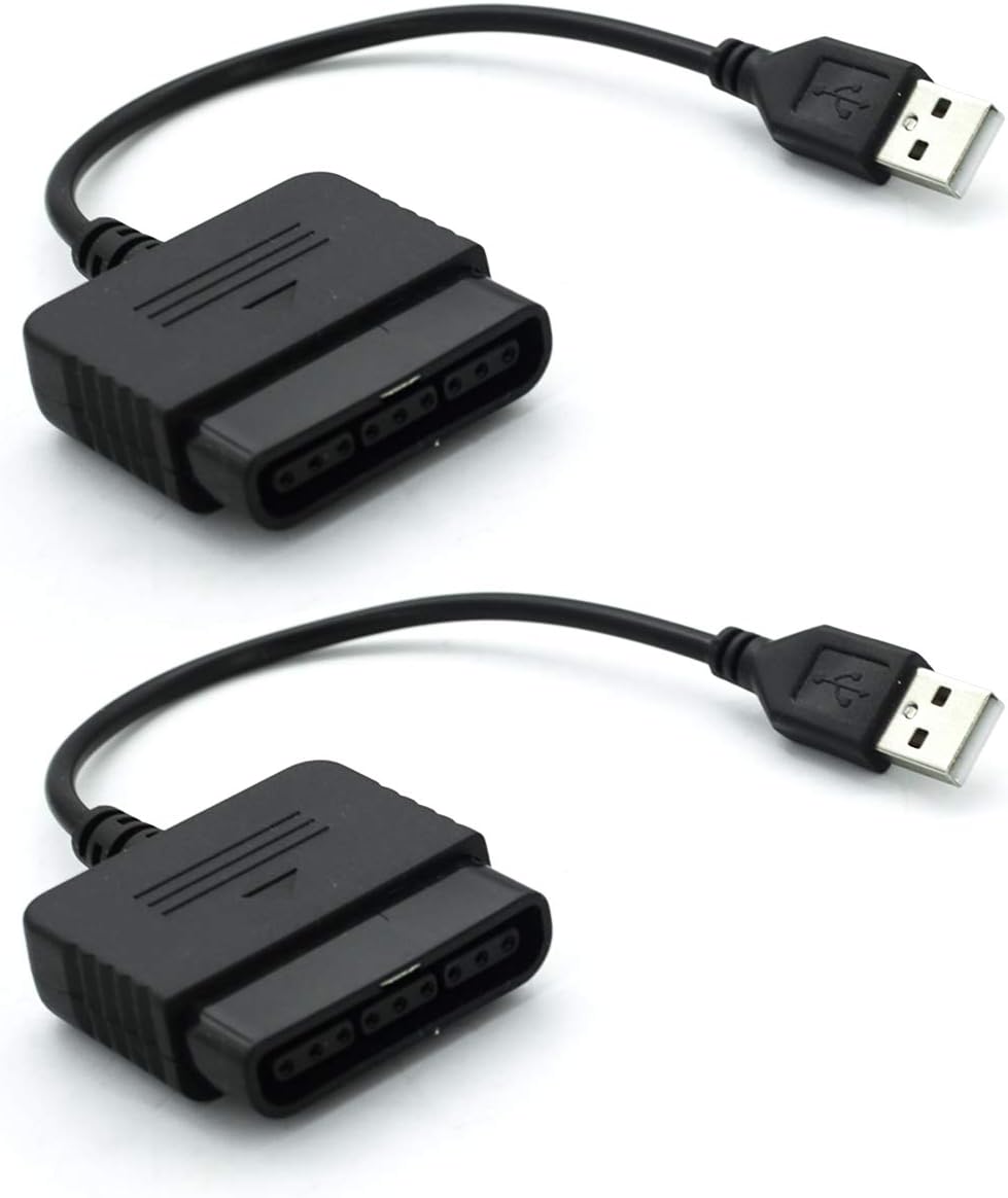 DEVMO 2 Pcs USB Cable PS2 to PS3 Video Game Controller Adapter ...