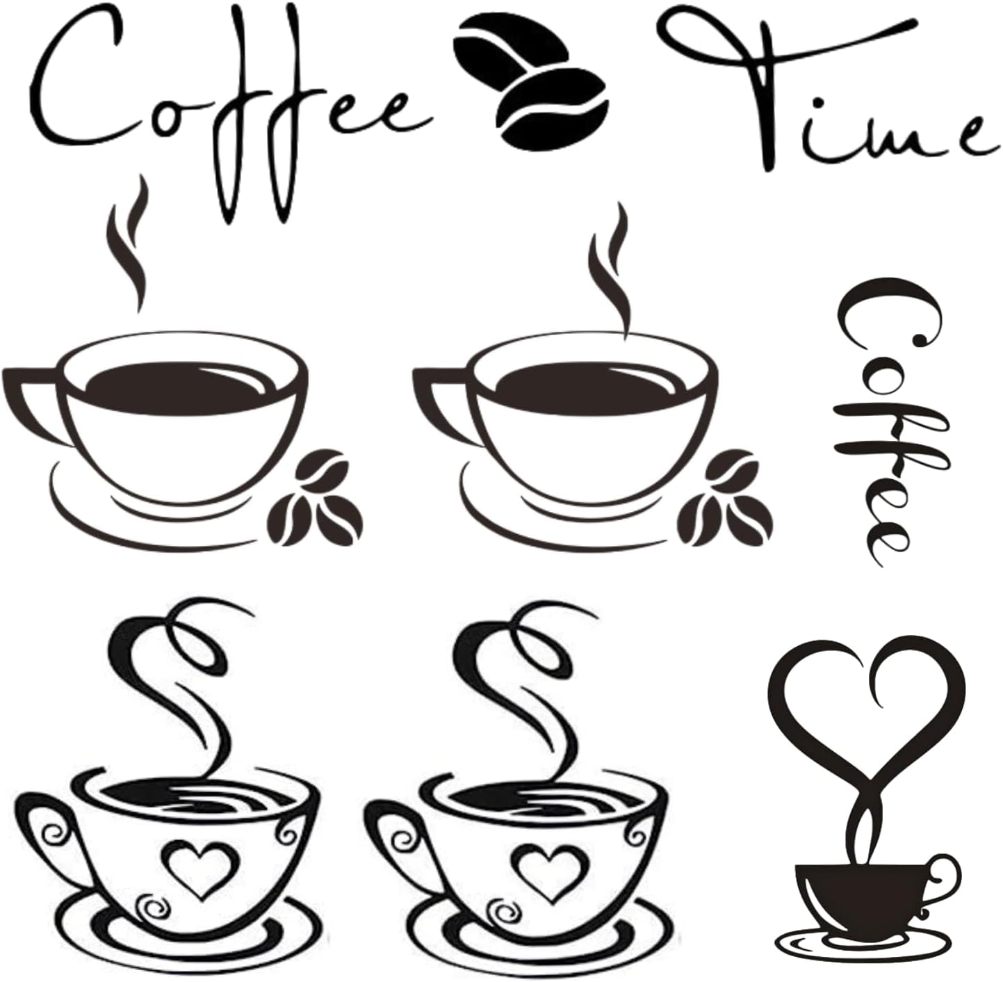 Amazon.com: YRTROF Coffee Bar Wall Decor Stickers, 4Pcs Waterproof PVC ...