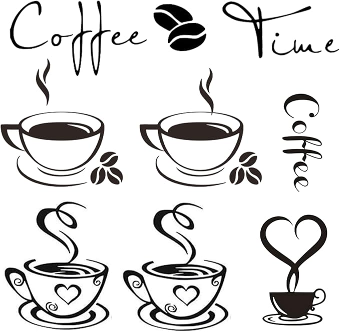 Amazon.com: YRTROF Coffee Bar Wall Decor Stickers, 4Pcs Waterproof PVC ...