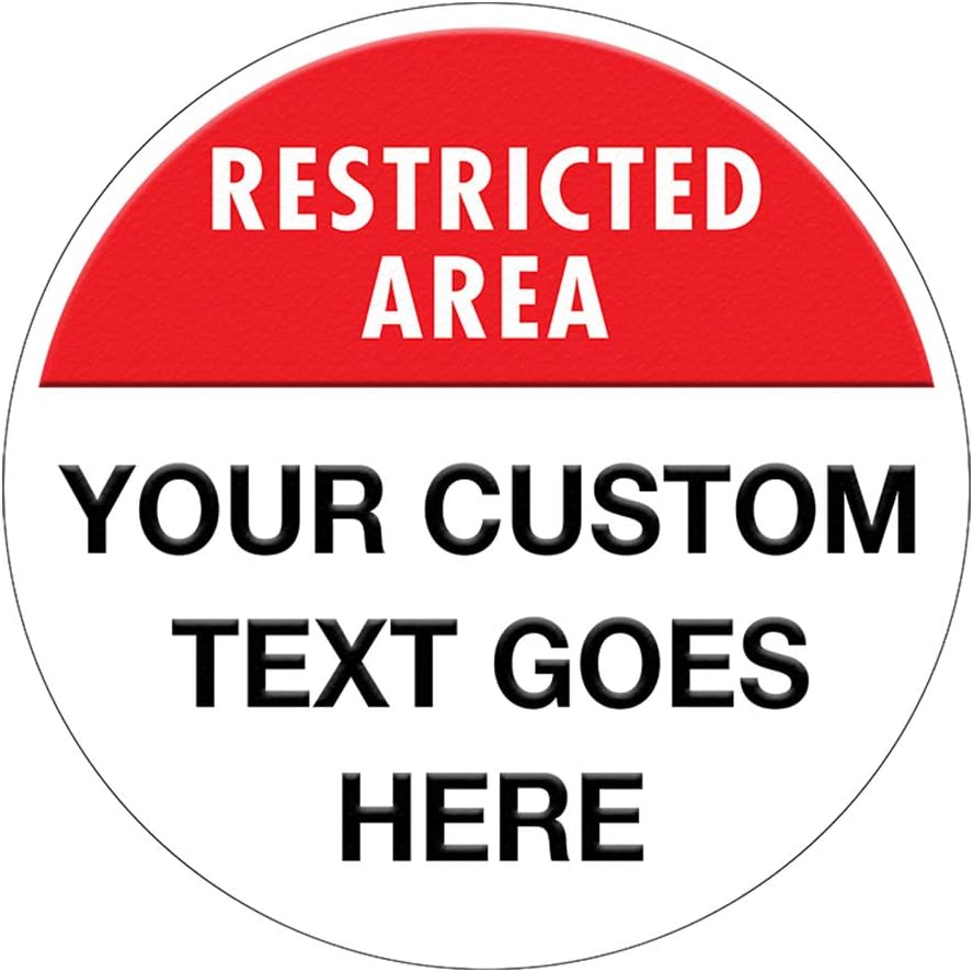 Amazon.com : Restricted Area Your Custom Text Goes Here Floor Decals ...