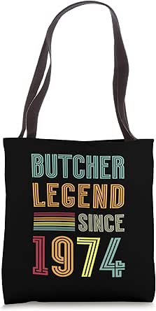 Amazon.com: Butcher Legend 1974 Meat Trader 50th Birthday Butchery Tote ...