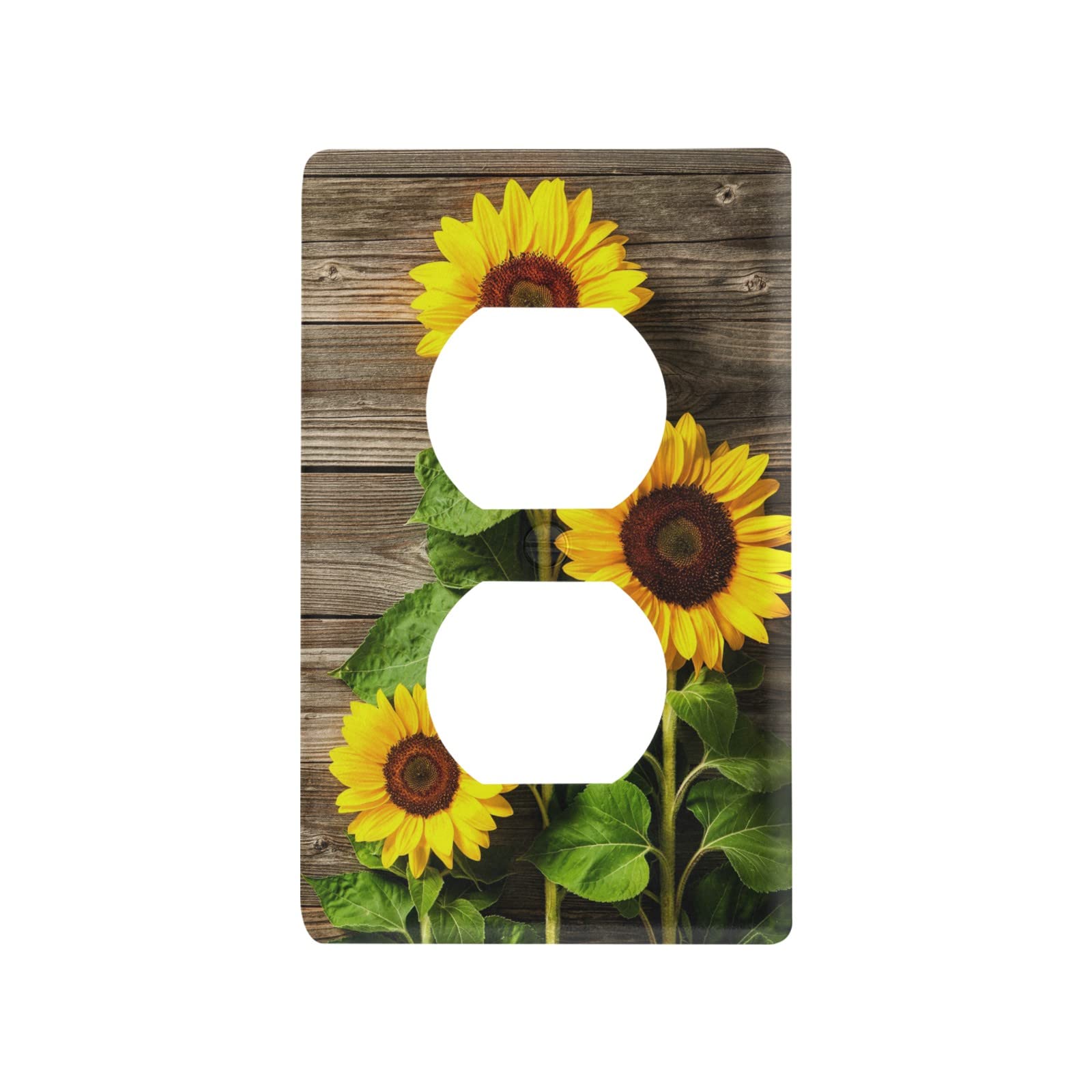 xigua Duplex Wall Plates,Sunflower Wood Background Outlet Covers,1-Gang ...