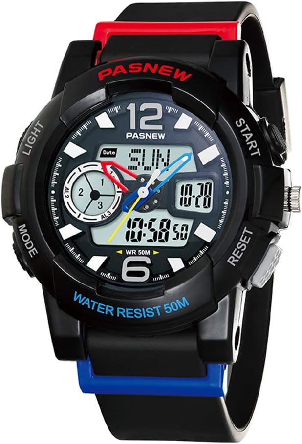PASNEW Kids Watch Multi Function Digital-Analog Sport Boys Watches ...