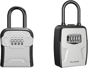 Amazon.com : Puroma Resettable Code Key Lock Box,and Large Key Lockbox ...
