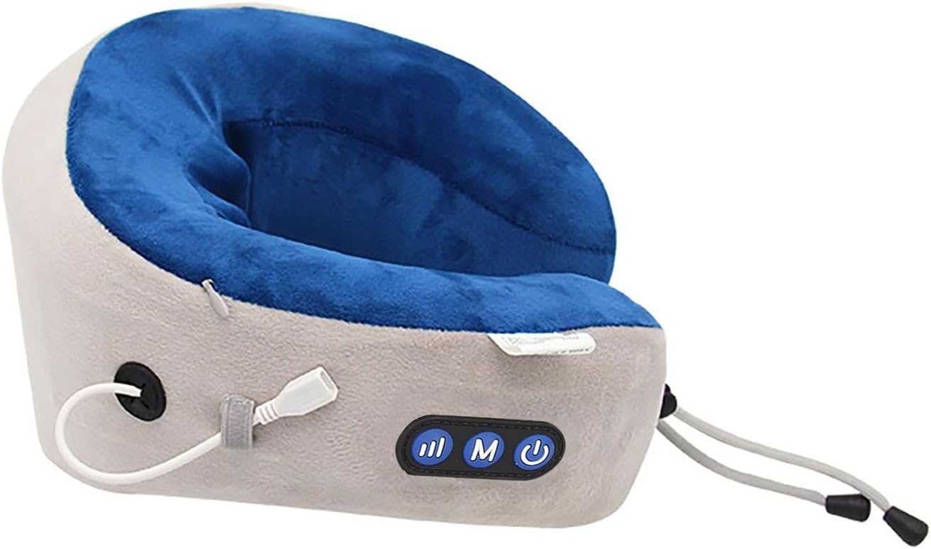 Amazon.com: Neck Massage Pillow with 3 Vibrating Modes, Travel Neck ...
