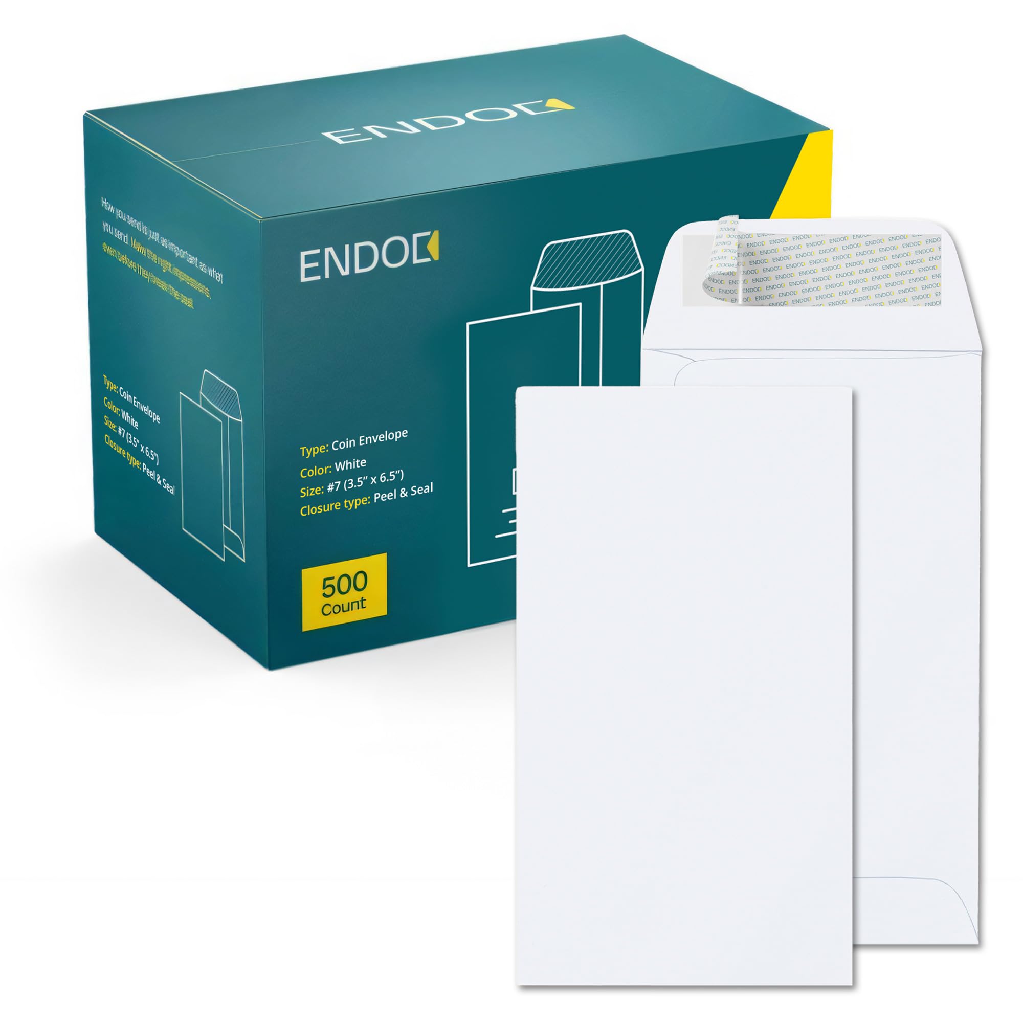 Amazon.com : #7 Money Envelopes for Cash - 500 Pack - White Coin ...