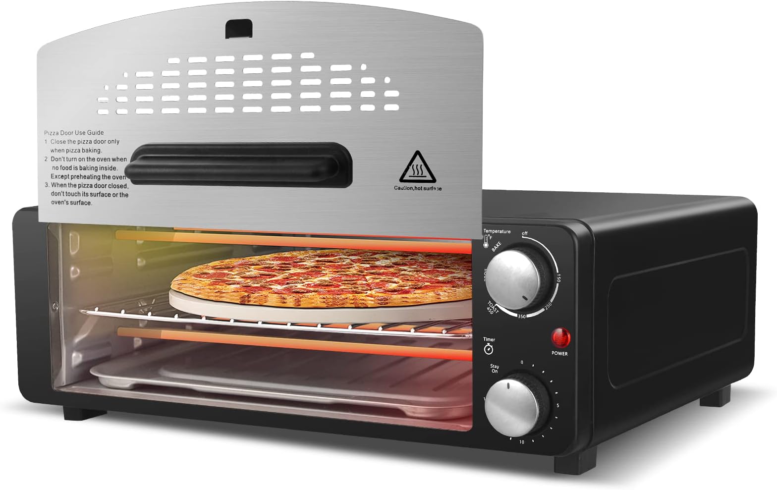 Amazon.com: Pizza Oven Baker Indoor Fits 12" Pizza, 4-Slice Convection ...
