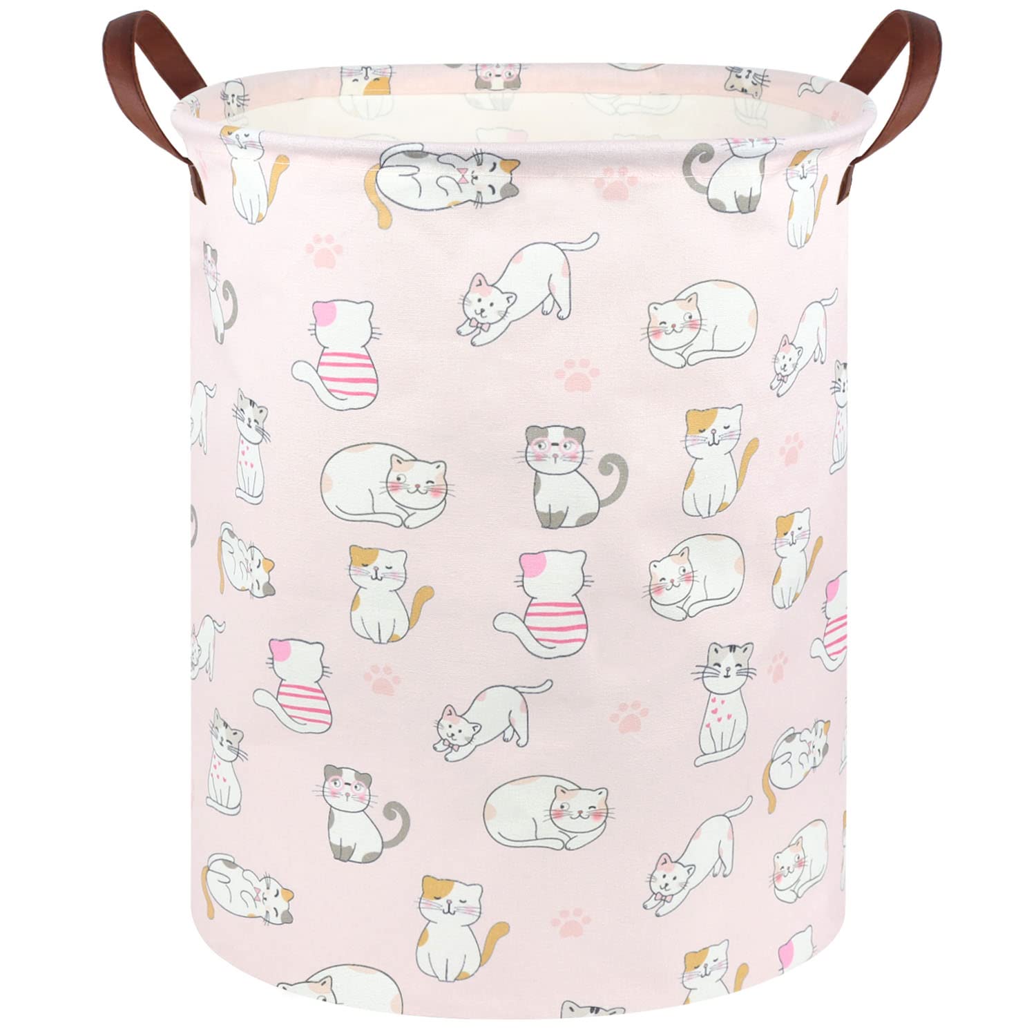 Amazon.com: FXOCSHE Pink Hamper,Cat Laundry Basket,Canvas Fabric ...