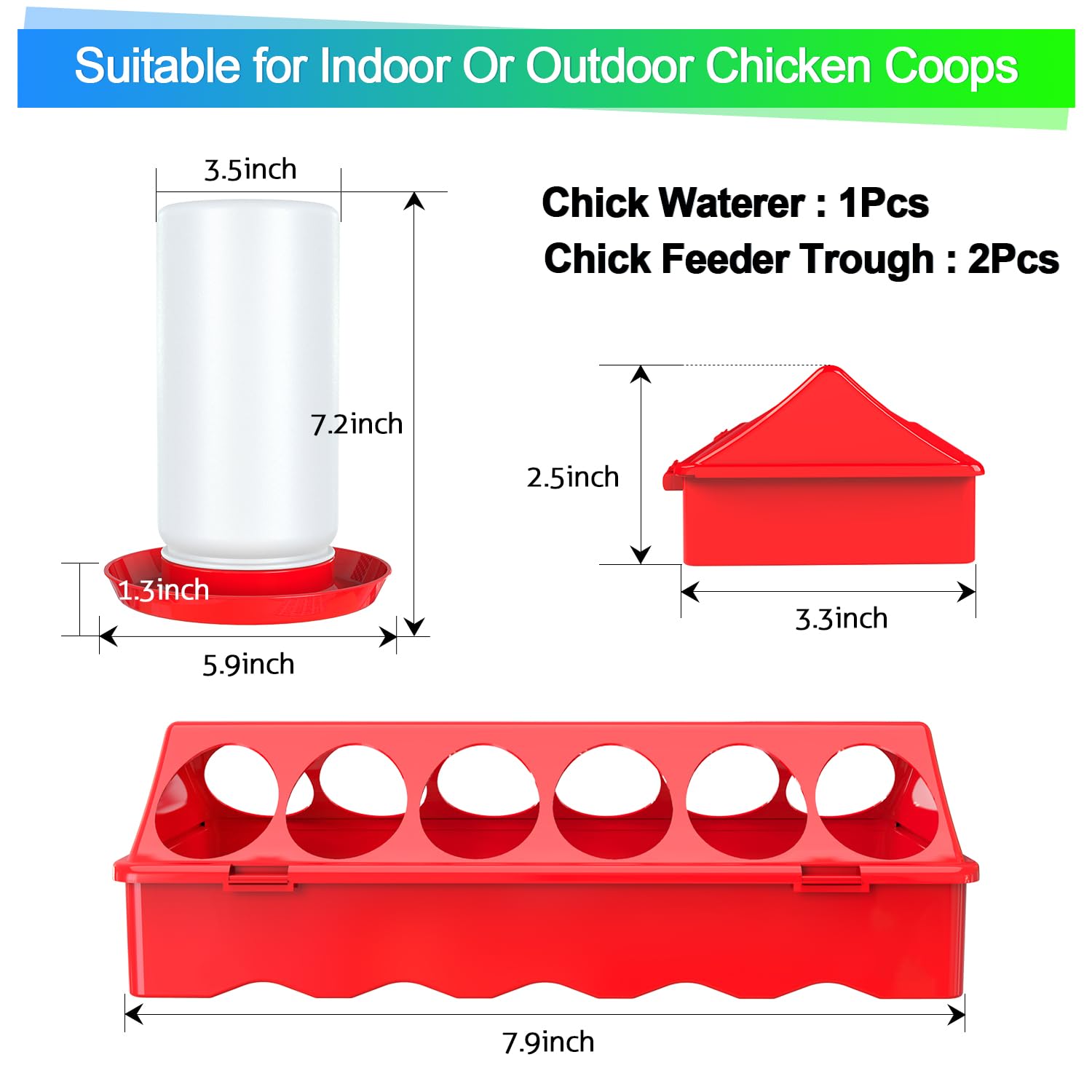 Snapklik.com : Chick Feeder And Waterer Kit, Chick Feeder Trough And 0. ...