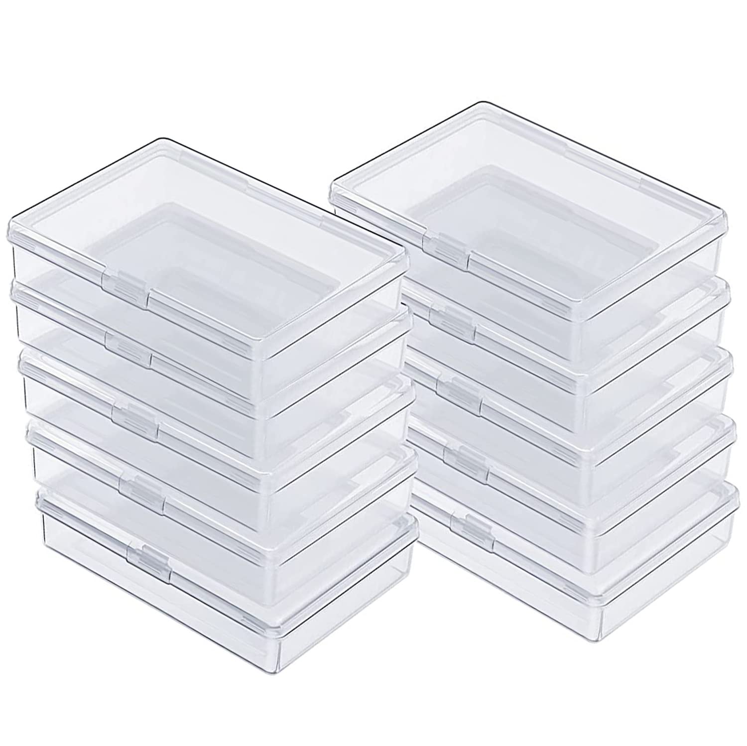 GUUZI Pack of 10 rectangular transparent mini storage boxes made of ...