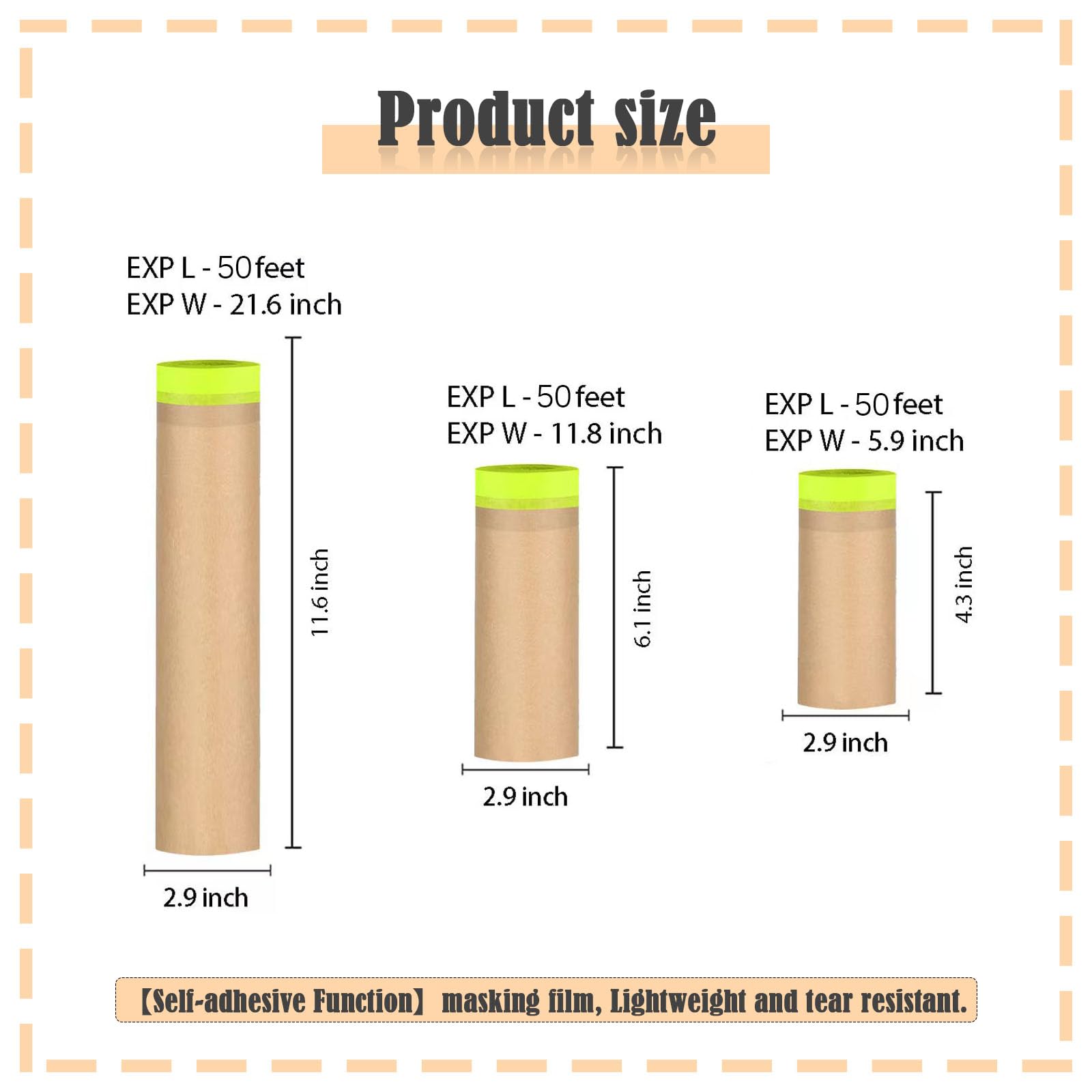 Snapklik.com : Masking Paper, 20" X 50feet, Tape And Drape For ...