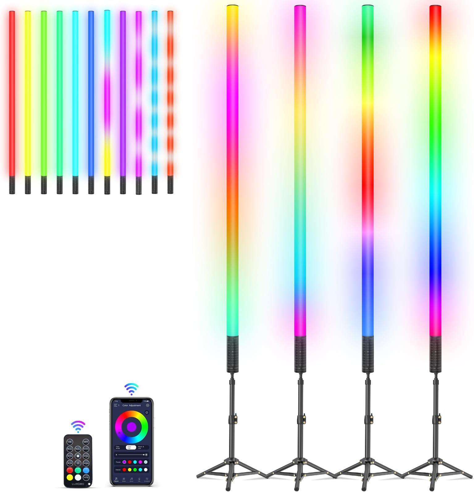 Amazon.com: ZDMDRGB 4Pack RGB led Tube Light bar Handheld Portable ...
