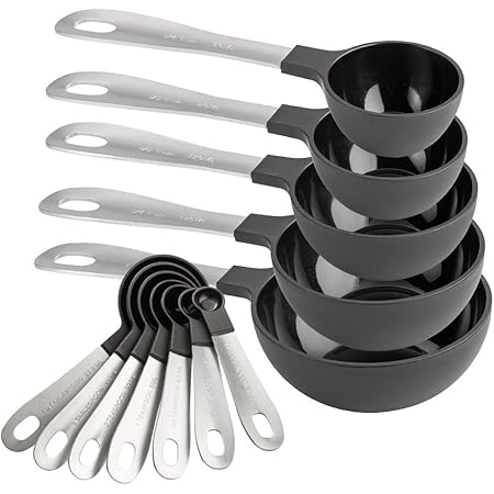 Amazon.com: COOK WITH COLOR 12 PC Measuring Cups Set and Measuring ...