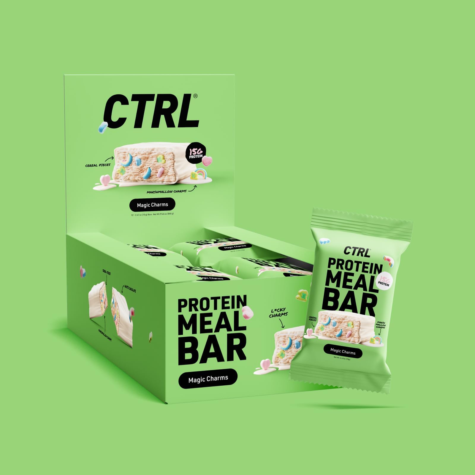 Amazon.com: CTRL Protein Meal Bars - Magic Charms Flavor with 15g ...