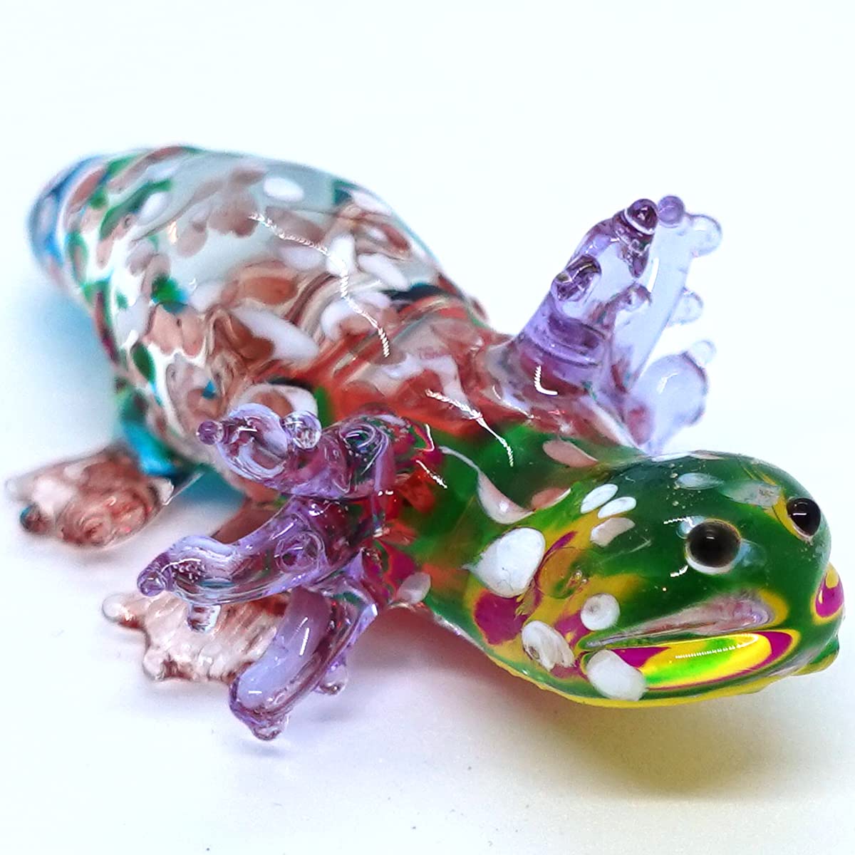 Amazon.com: Sansukjai Axolotl Miniature Hand Blown Color Glass Art ...