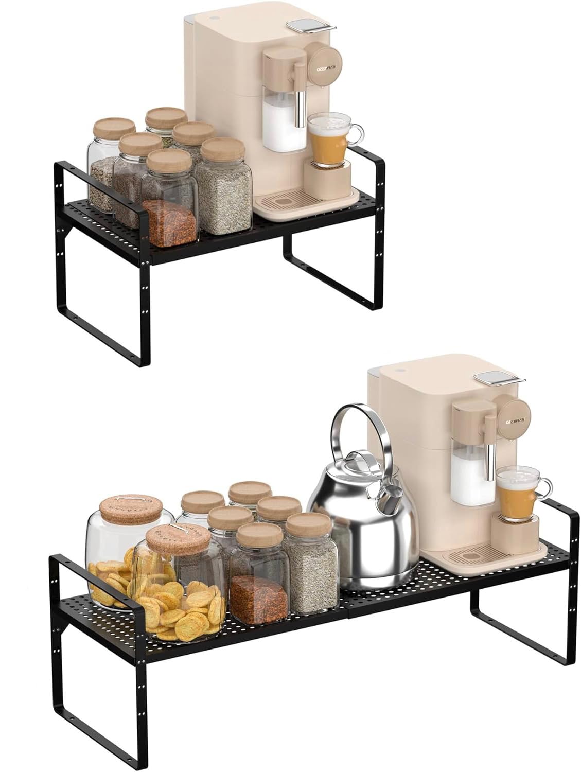 taiheis 16.5~27'' Expandable Cabinet Shelf,2Pcs Stackable&Adjustable ...