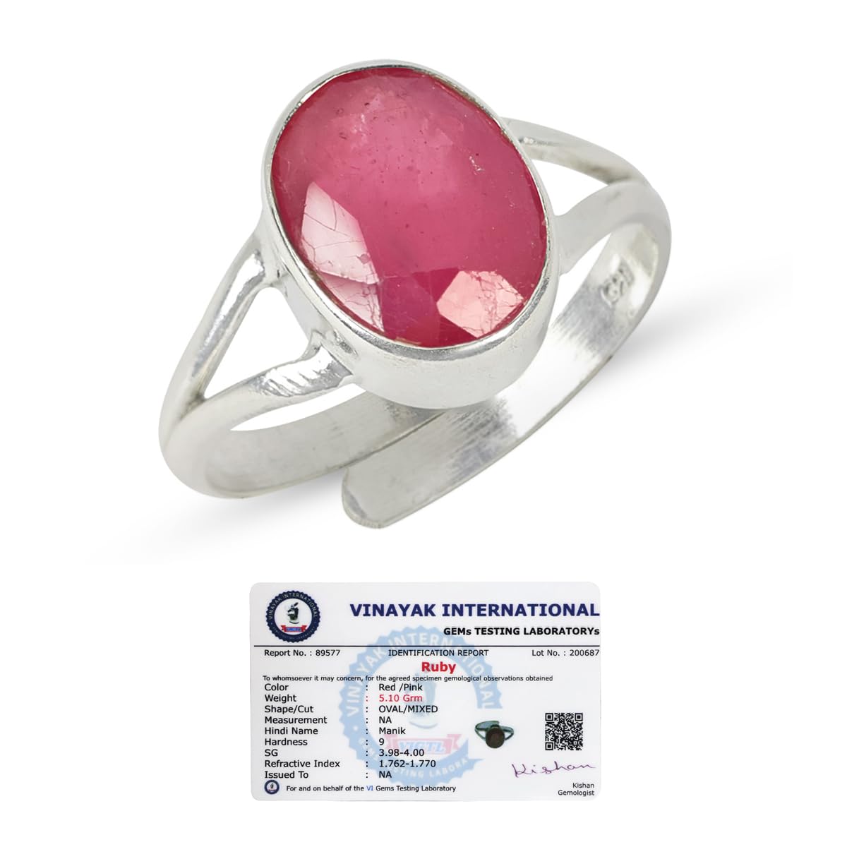Buy Reiki Crystal Products Natural Certified Manik Ruby Gemstone Ring ...