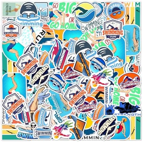 Amazon.com: 50 Pack Pcs Swimming Stickers for Water Bottles Waterproof ...