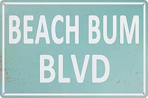 Amazon.com: Vintage Tin Sign Beach Bum BLVD Tin Signs for Plaque Poster ...