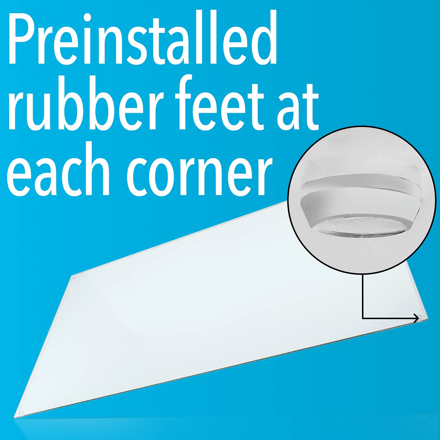 20" x 36" Tempered Glass Desk Mat to Protect Your Desk - Sleek Glass ...