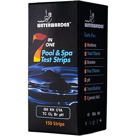 Amazon.com : WaterWarden 7-Way Pool Testing Strips - Pool, Hot Tub and ...