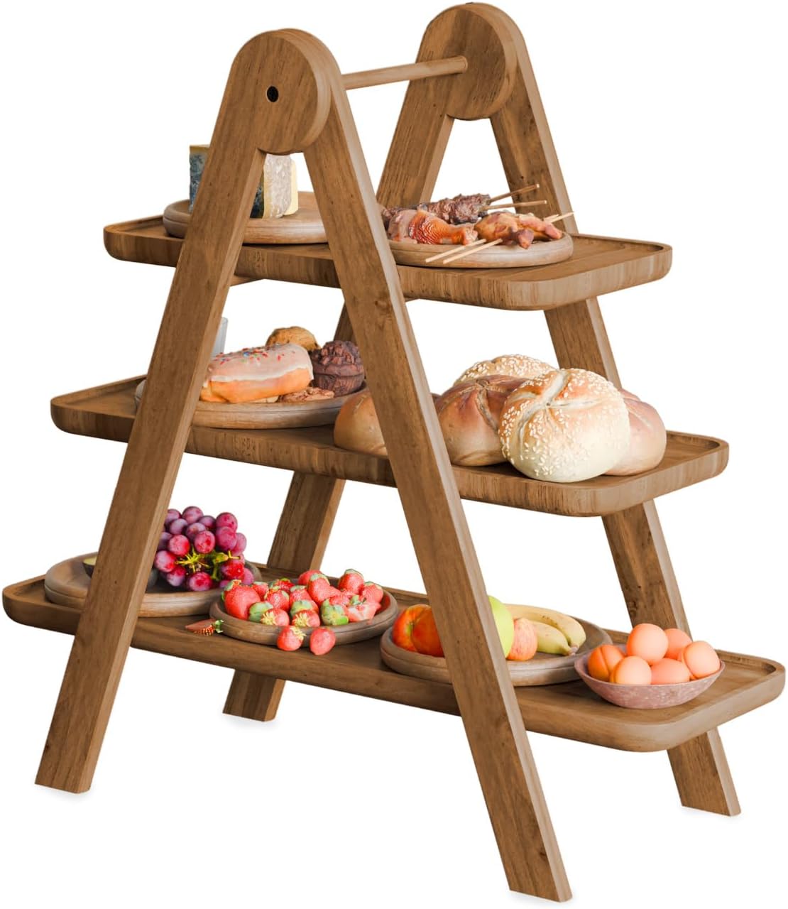 Amazon.com: Acacia Wood Collapsible Food Display Stand - Multi ...