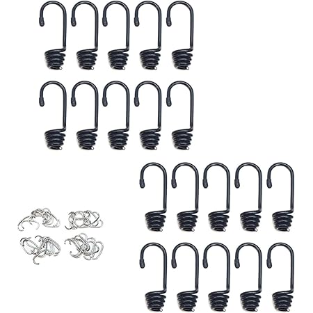 Hook & Cord - Metal Plastic-Coated Spring Hooks - Wire Bungee Cord ...