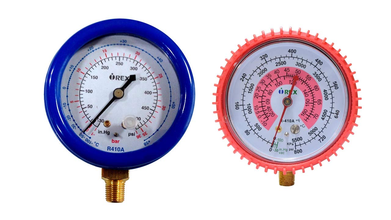 i-Rex RX-4018A+RX-4018B Combo of Low Pressure Gauge For R410 and High ...