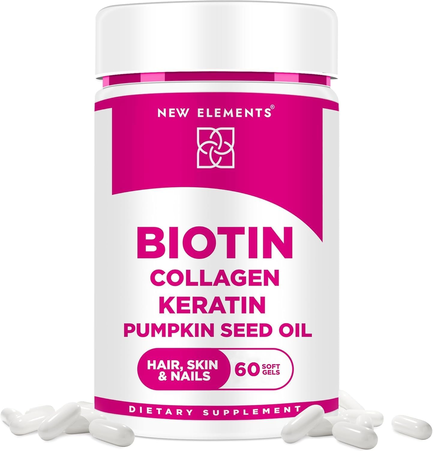 Amazon.com: Biotin Supplement 10000mcg with Collagen Peptides Keratin and Pumpkin Seed Oil for ...