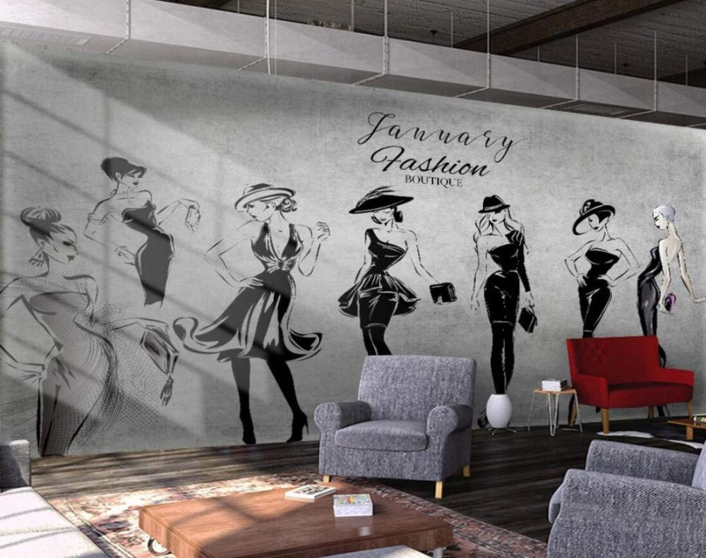 Clothing Store Decor 3D Fashion Girls Clothing Store Wallpaper - Custom ...