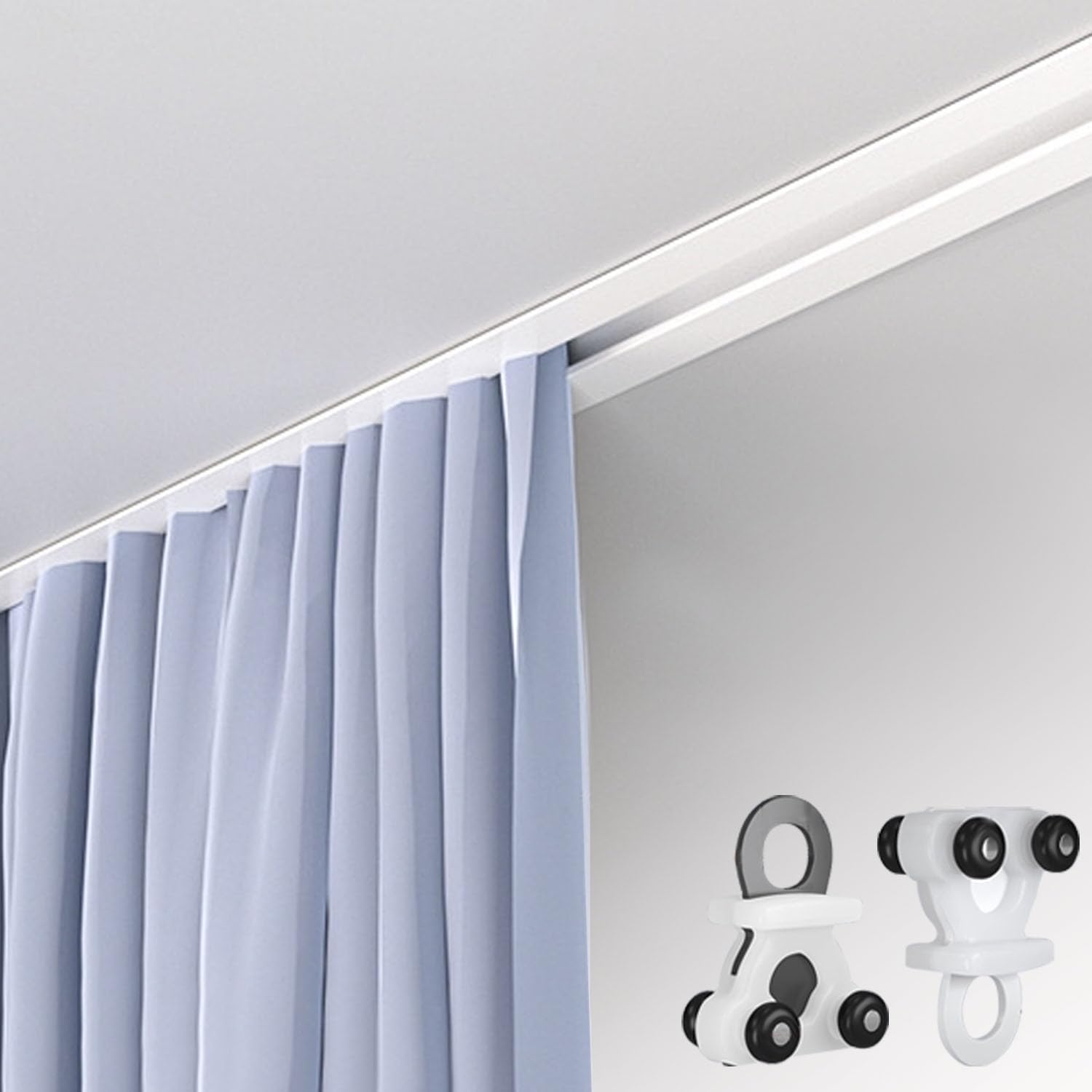 Amazon.com: Hidden Curtain Track Ceiling Mount Rod, Recessed Aluminum ...
