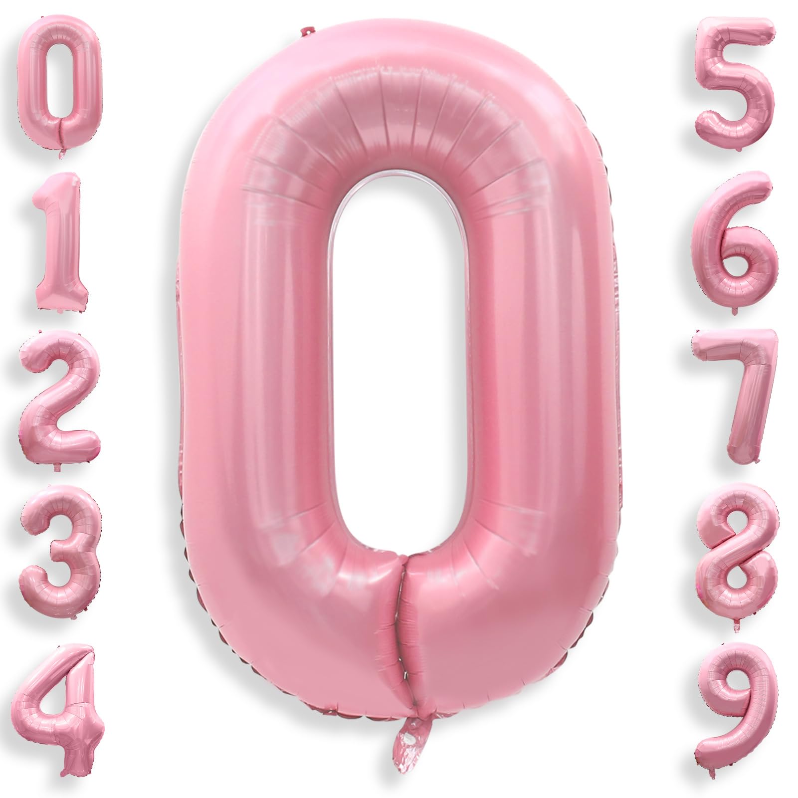 Amazon.com: 40 Inch Pink Number 0 Balloons, Large 0 Balloon Number Pink ...