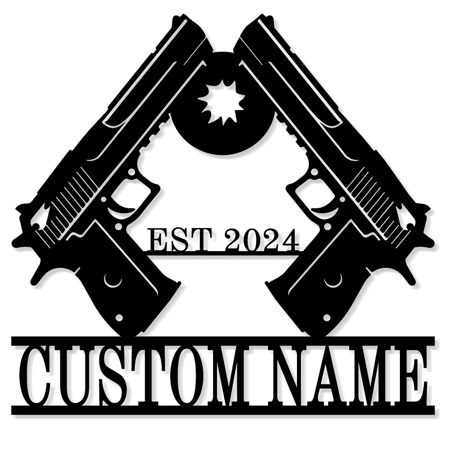 Amazon.com: MeigoArt Custom Gun Metal Wall Sign,Personalized Gun Metal ...