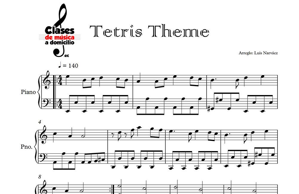 Tetris Theme - Sheet Music for Piano: Instrumental Version (Sheet Music ...
