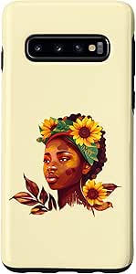 Amazon.com: Galaxy S10 Black Queen Afro Woman Face African Juneteenth ...