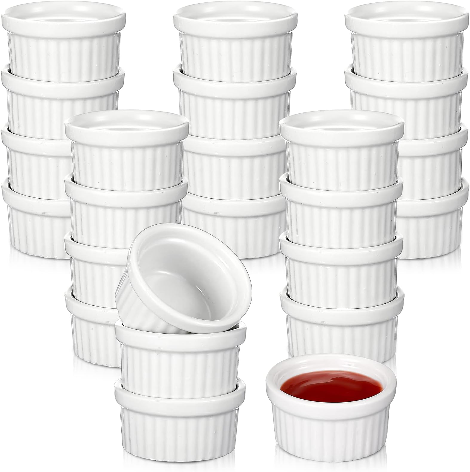 Amazon.com: Lallisa 48 Pcs Sauce Cups 1.5oz Ramekins Smooth Round ...