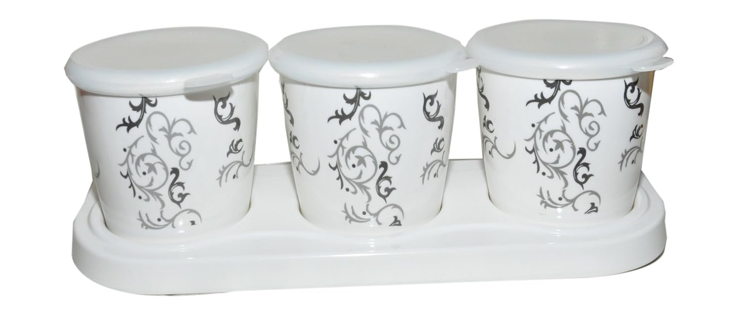 Buy Air Tight Melamine Storage Container/Jar Set of 3 with 1 Melamine ...