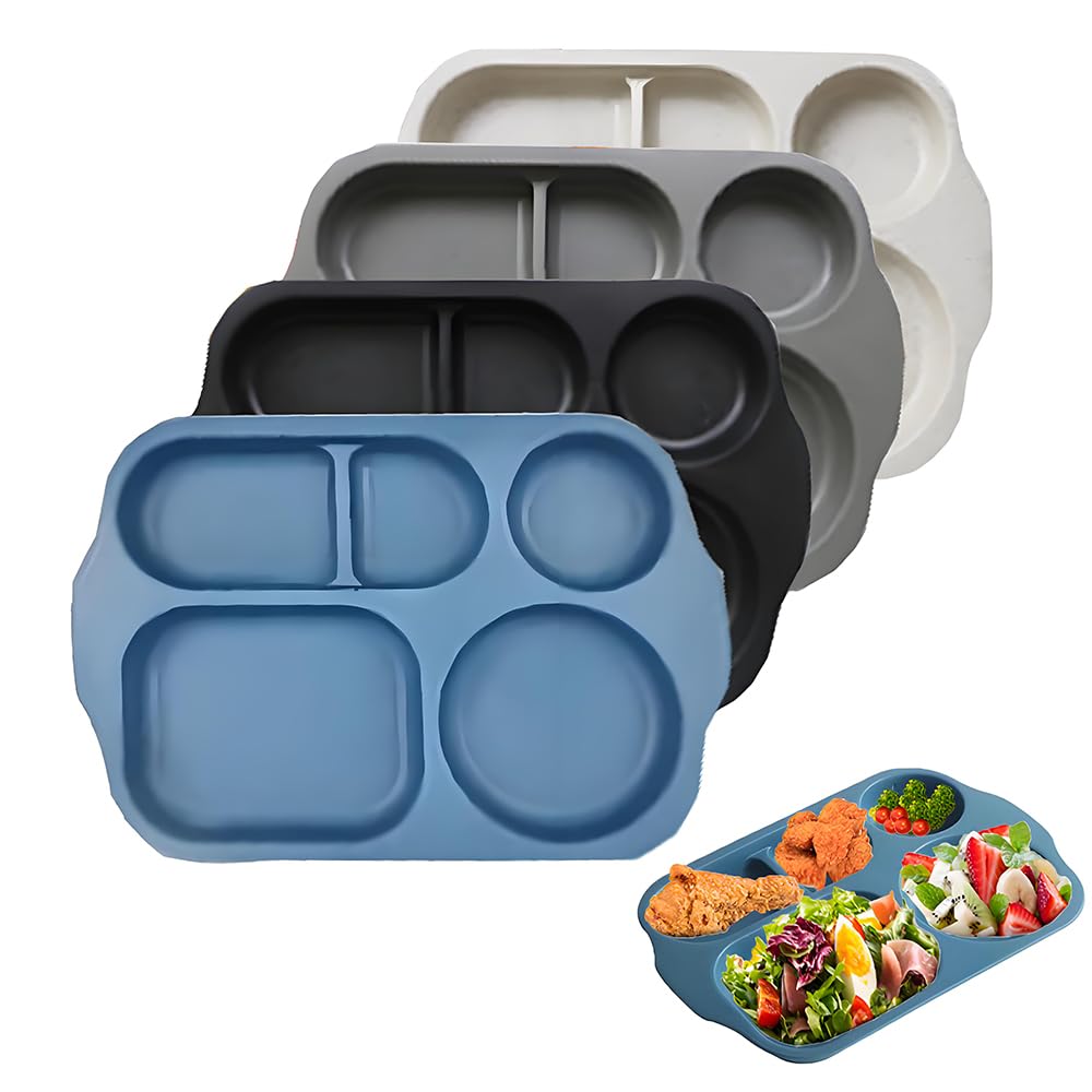 Amazon.com | RUIBOLU Large 12 Inch Wheat Straw Divided Plates for ...