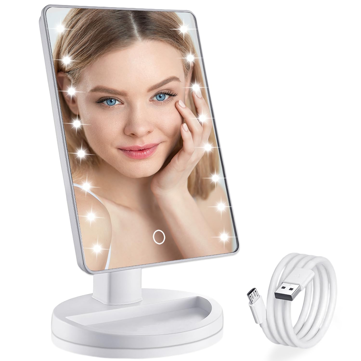 Amazon.com: Lighted Makeup Mirror with Lights, Vanity Mirror with ...