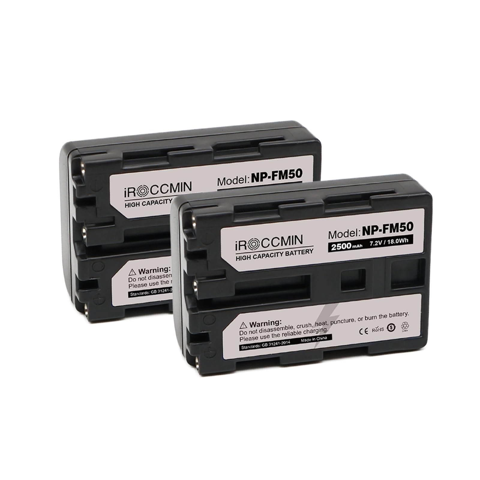 Amazon.com: 2Pcs NP-FM50 Battery,2500mAh Battery for Sony Cybershot DSC ...