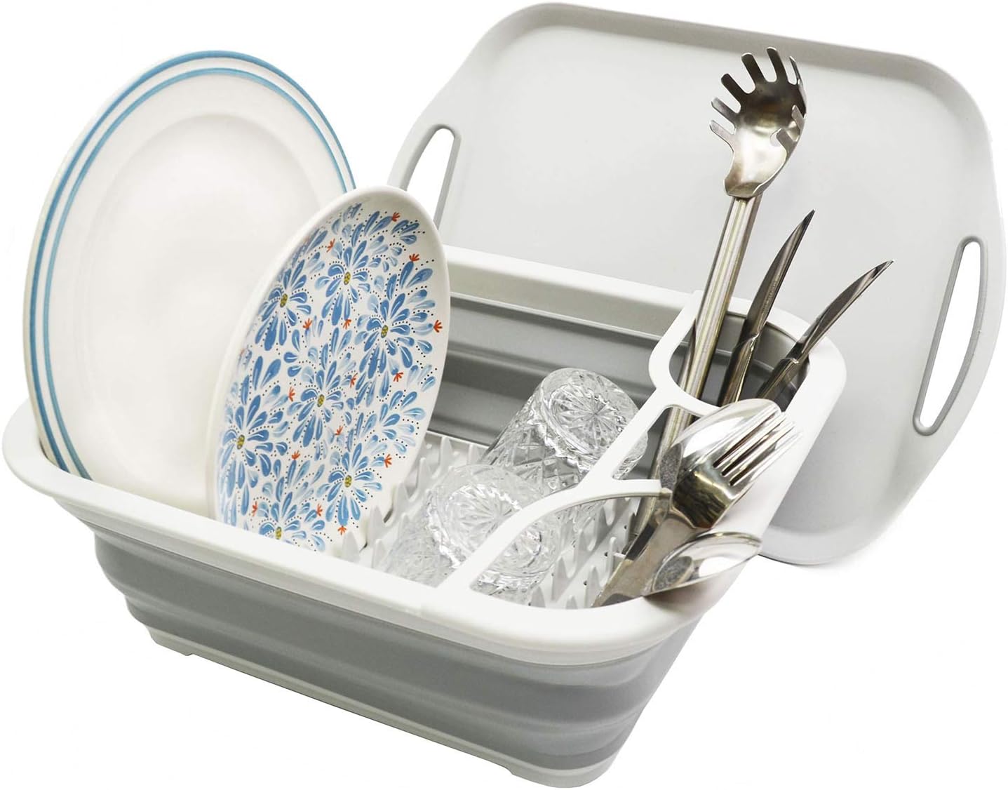 Amazon.com - SAMMART - Collapsible Dish Rack with Drainboard for Drying ...