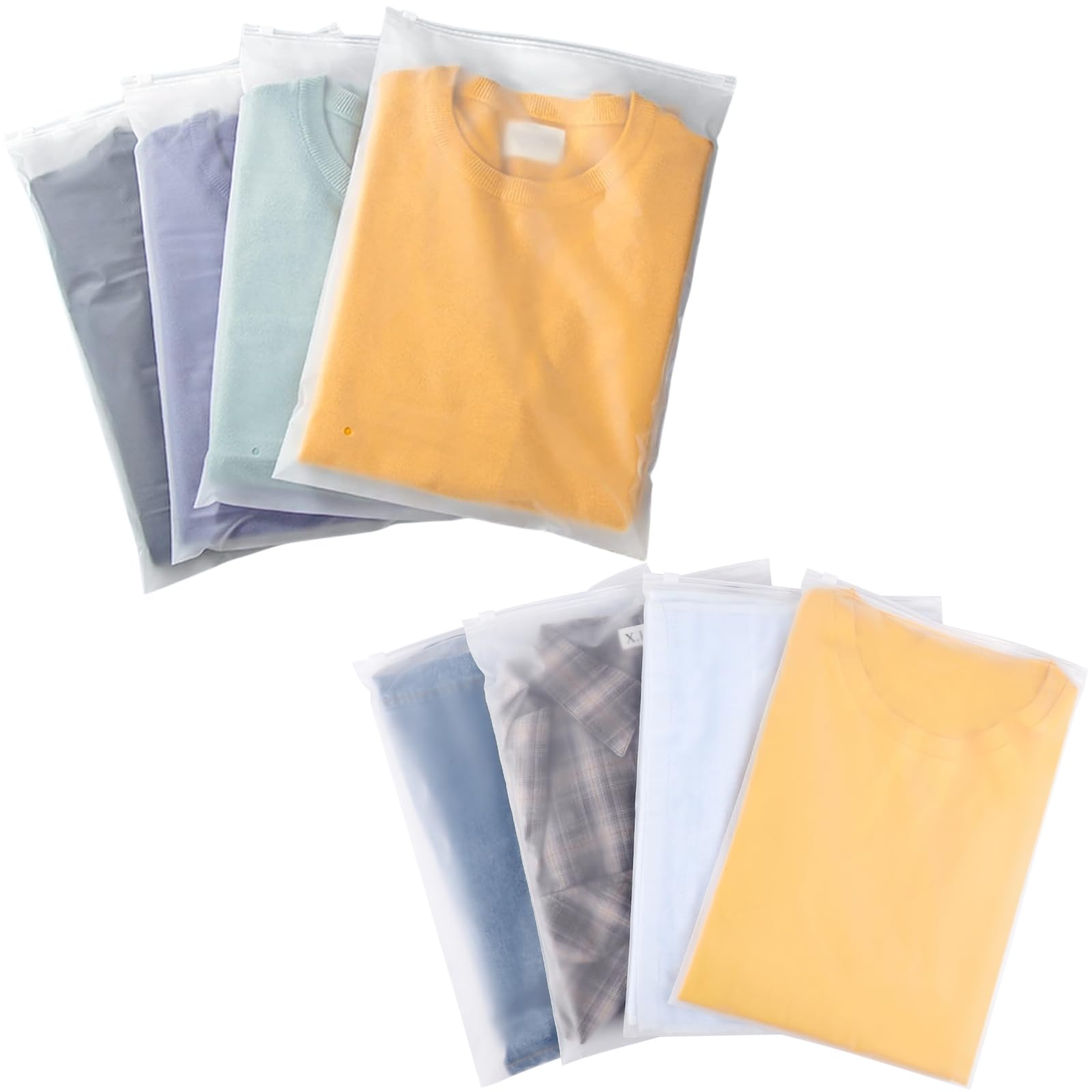 Amazon.com: Svaldo Frosted Zipper Clothing Bags, 50 Count 14x18 inch ...