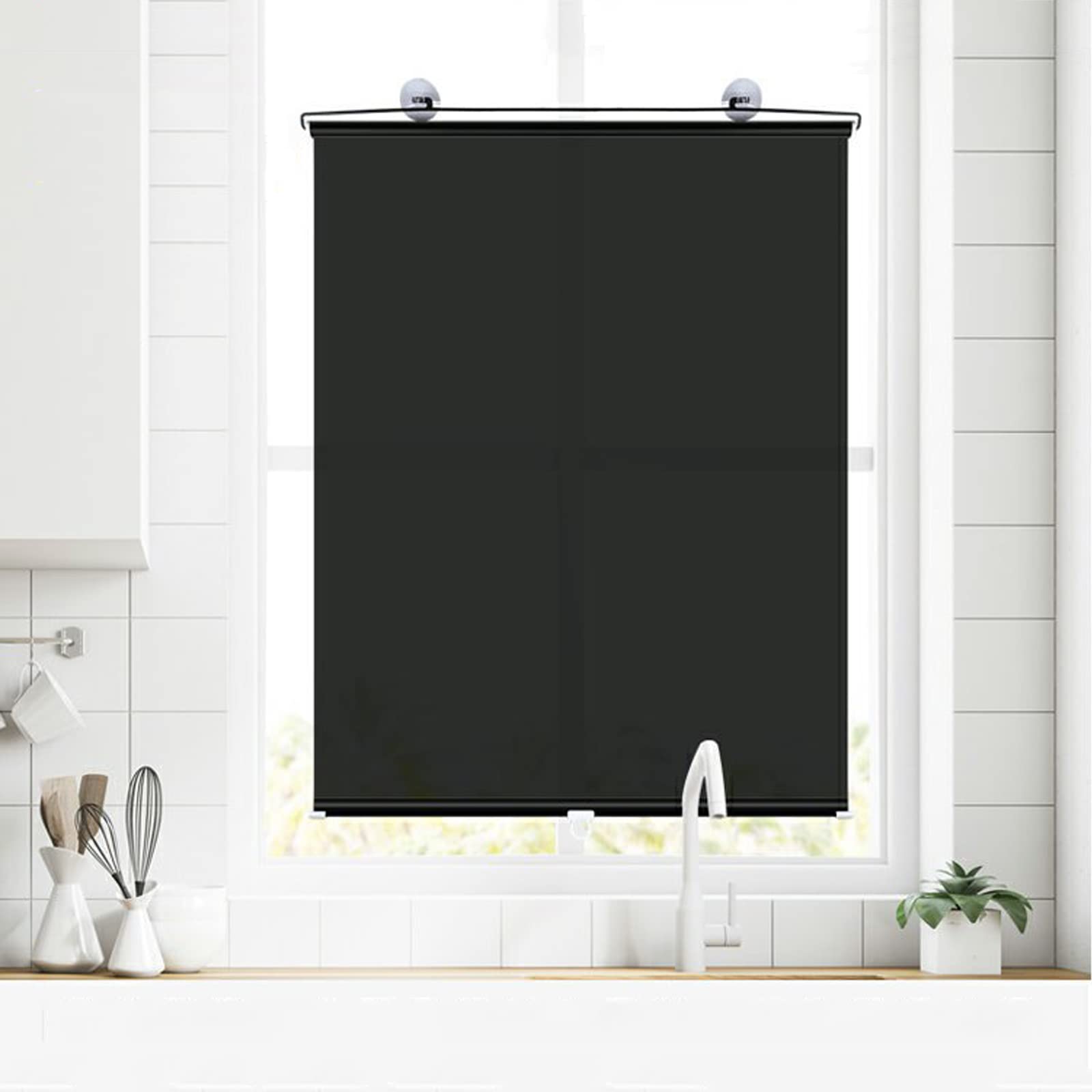 Blackout Blind Shade with Suction Cups Temporary Portable Window Cover ...
