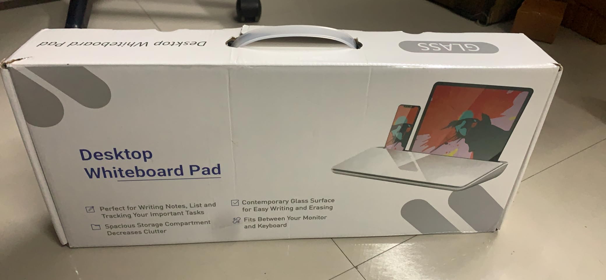 PrimeChoice Glass Desktop Pad with Magnetic Dry Erase Whiteboard ...