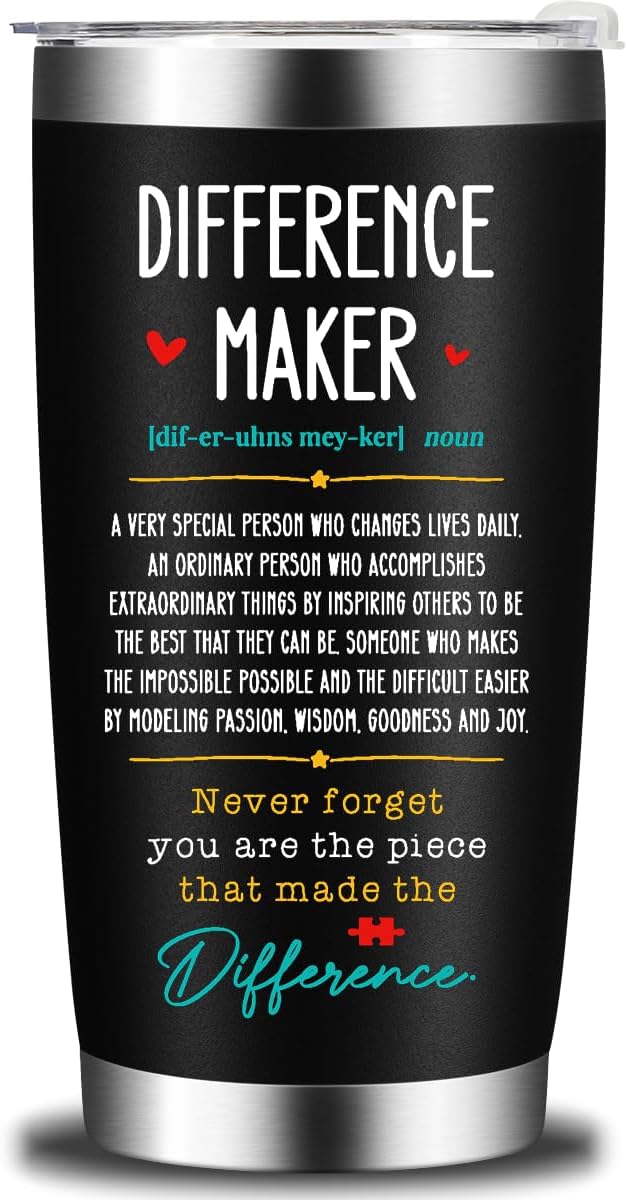 Amazon.com | Difference Maker Tumbler, Inspirational for Women, Tumbler ...