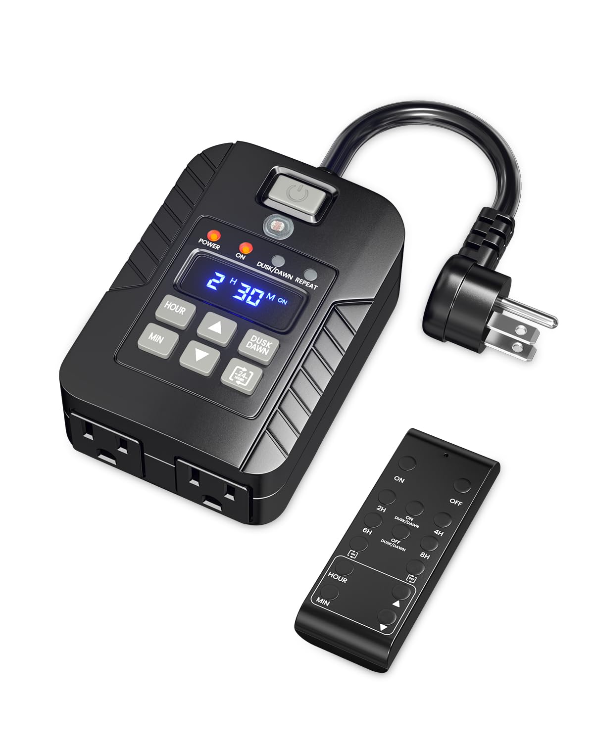 TobeBright Digital Outdoor Light Timers Waterproof, Remote Control Dusk ...