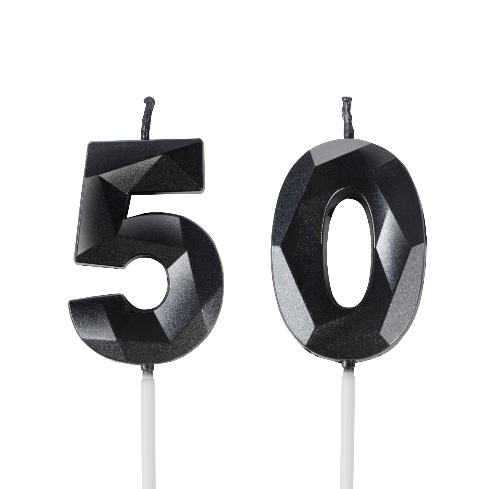 Amazon.com: Number 50 Candles,50th Birthday Candles,Black Happy ...