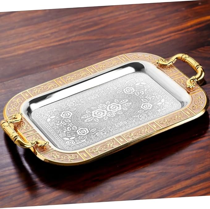Amazon.com: Gold Silver Turkish Tea Coffee Table Serving Tray ...