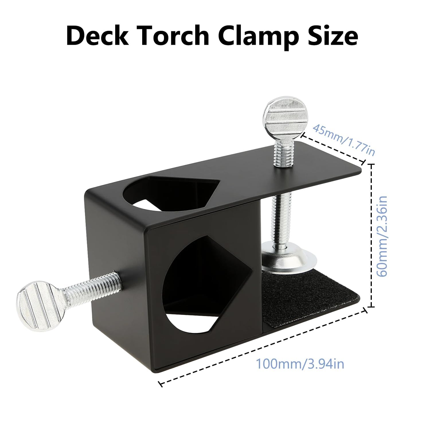 Snapklik.com : Deck Torch Clamp Outdoor Torch Mount Holder Metal Black ...